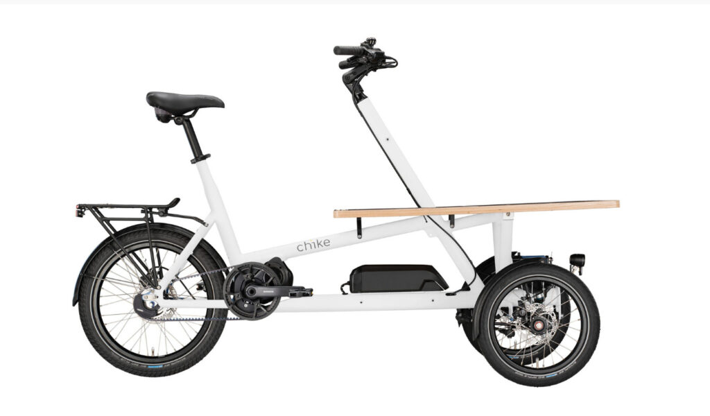 CHIKE Elektro-Cargorad e-Cargo Lastenrad Kristallweiß Modell 24 ...